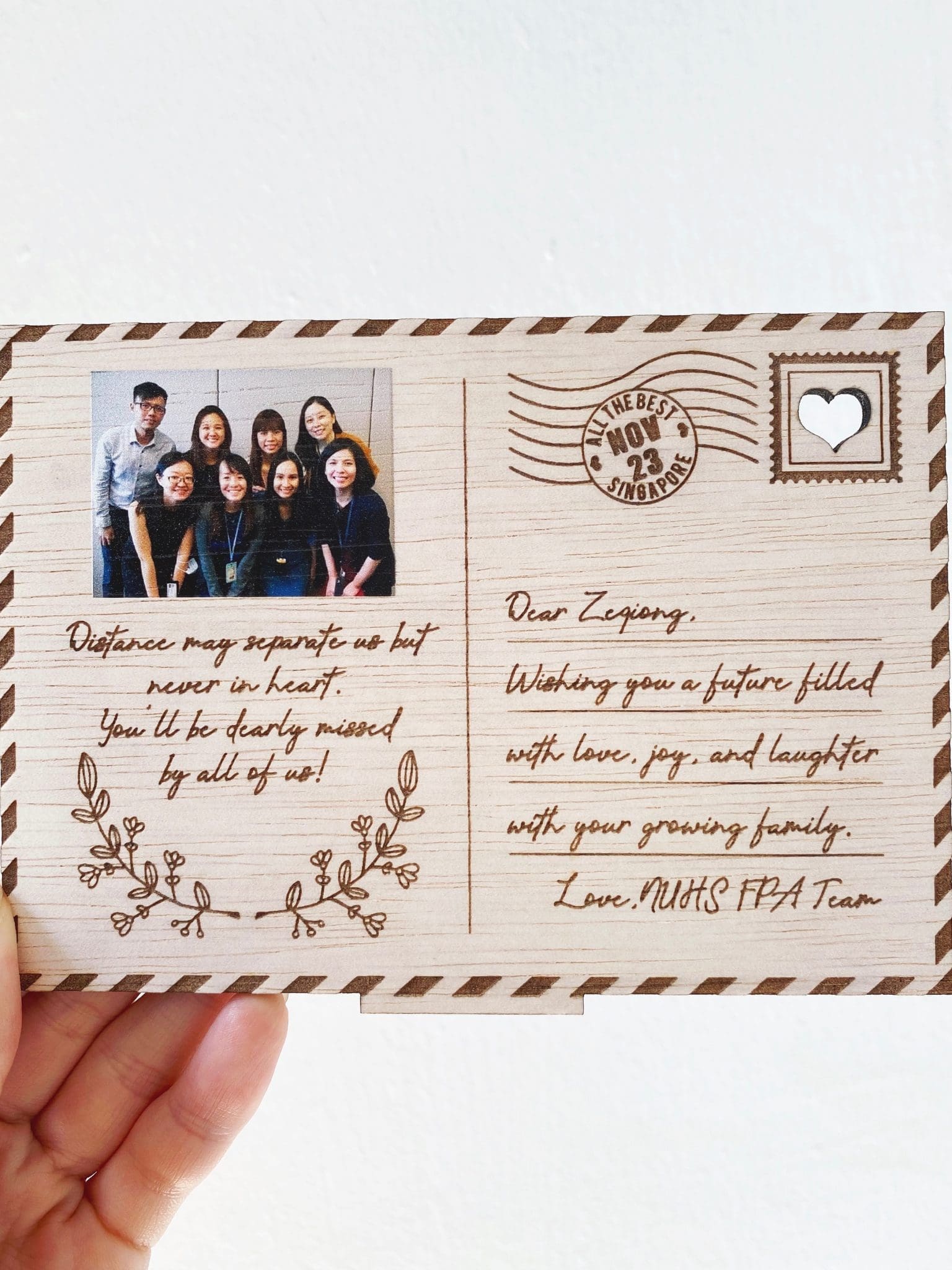 Engraved Message Wooden / Acrylic Postcard - Ohfriday!