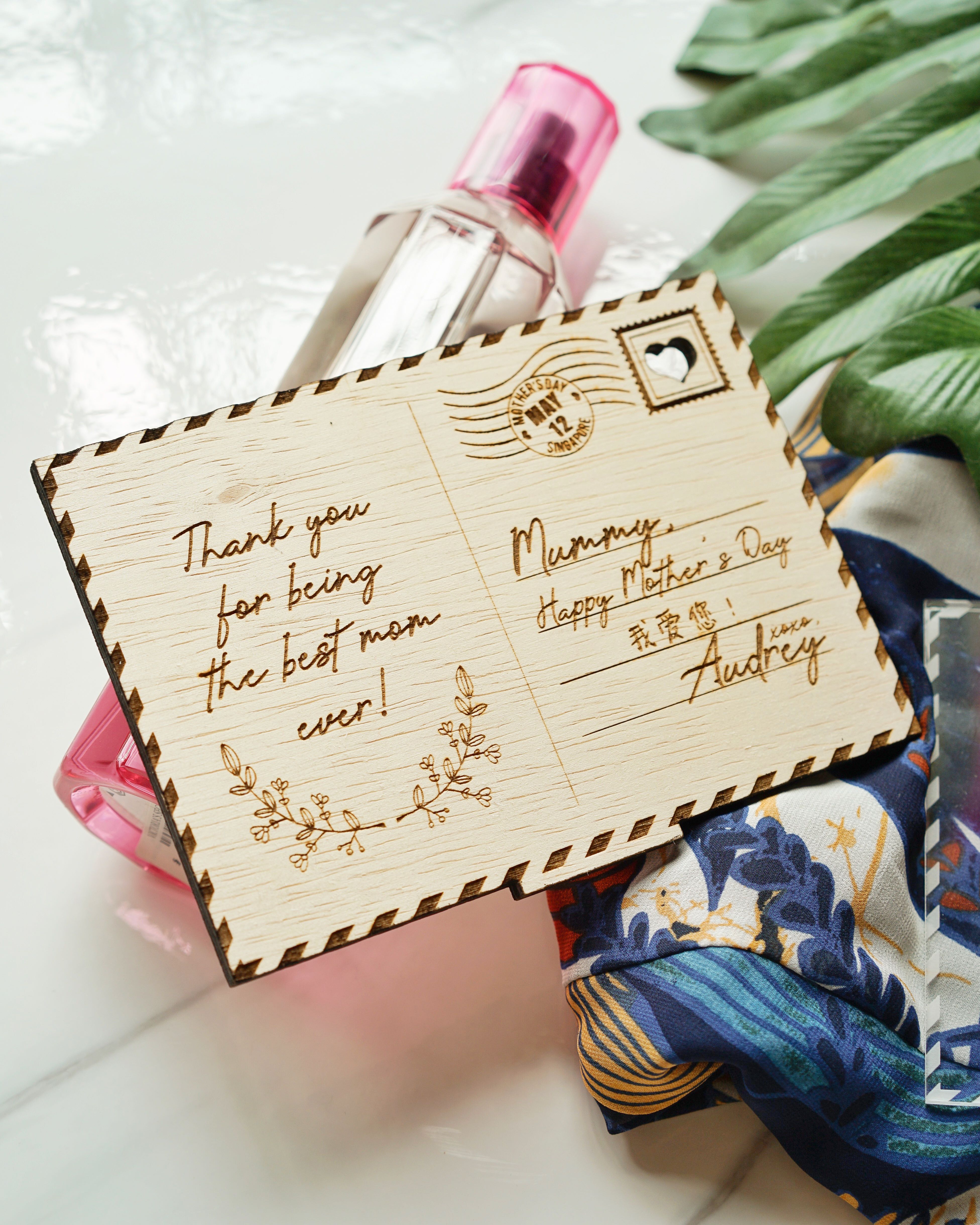 Engraved Message Wooden / Acrylic Postcard - Ohfriday!