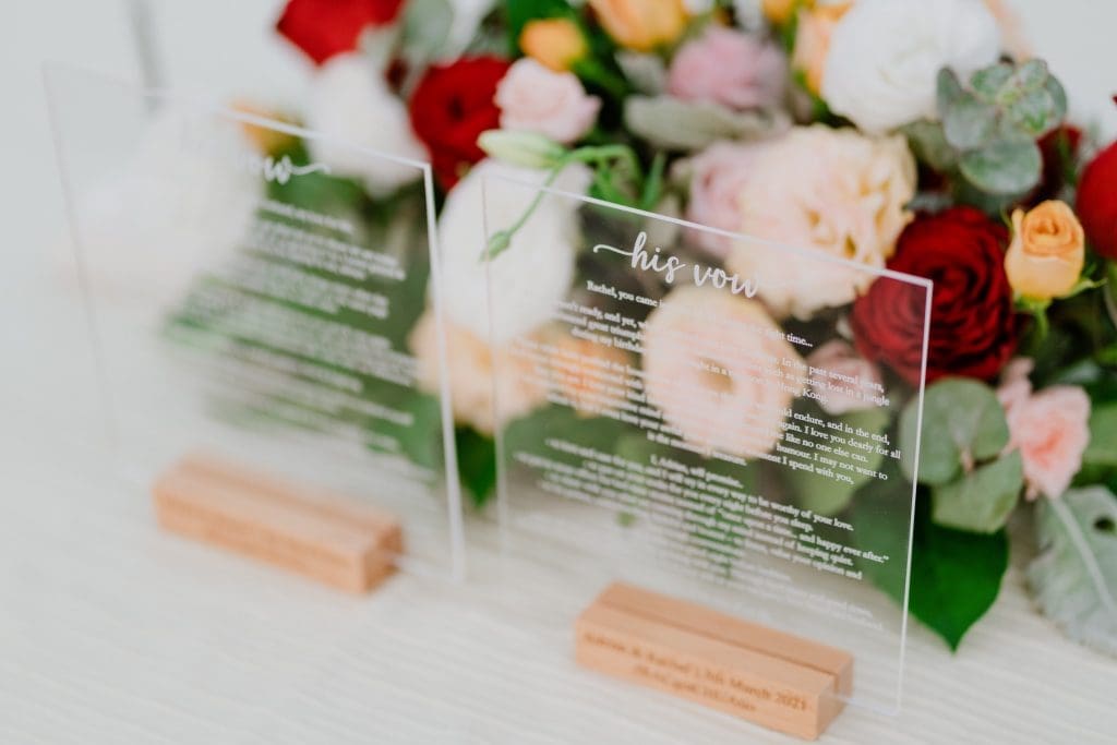 Custom Engraved Acrylic Sheet with Wooden Stand - Ohfriday!