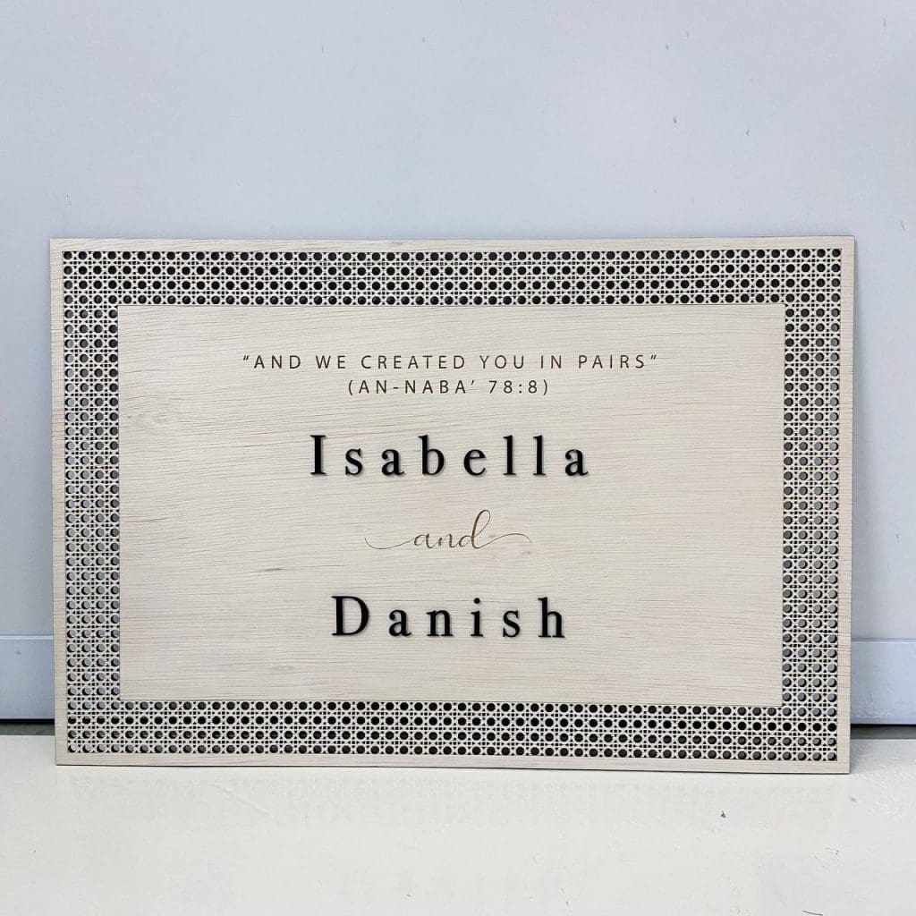 Rattan Style Signage Board - Ohfriday!