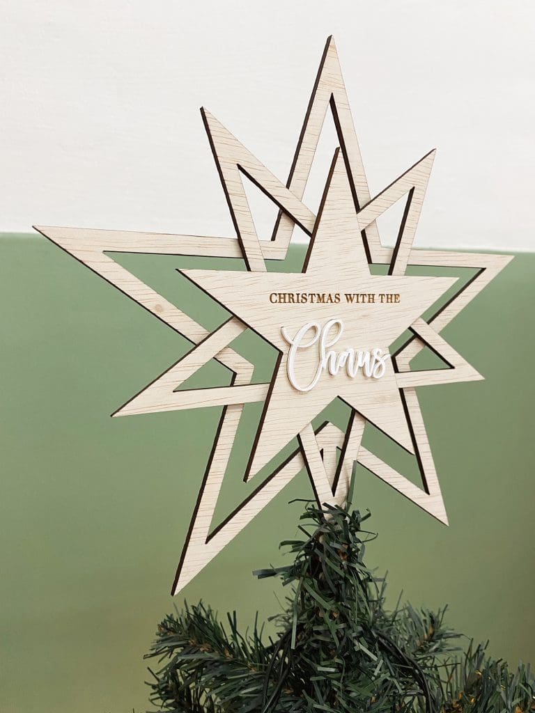 Christmas Wooden Tree Topper - Ohfriday!