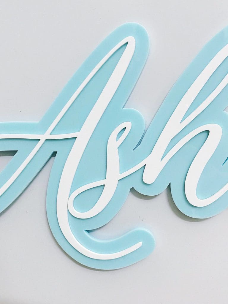 Double-Layer Colour Acrylic Name Signage - Ohfriday!