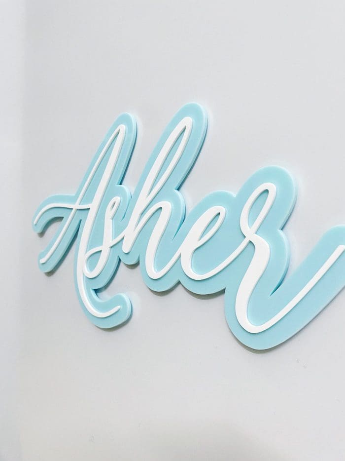 Double-Layer Colour Acrylic Name Signage - Ohfriday!