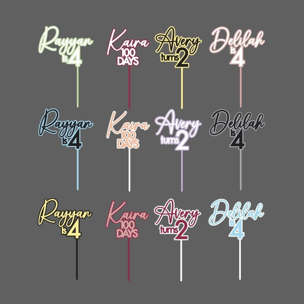 Double Layered Text Cake Topper - Ohfriday!
