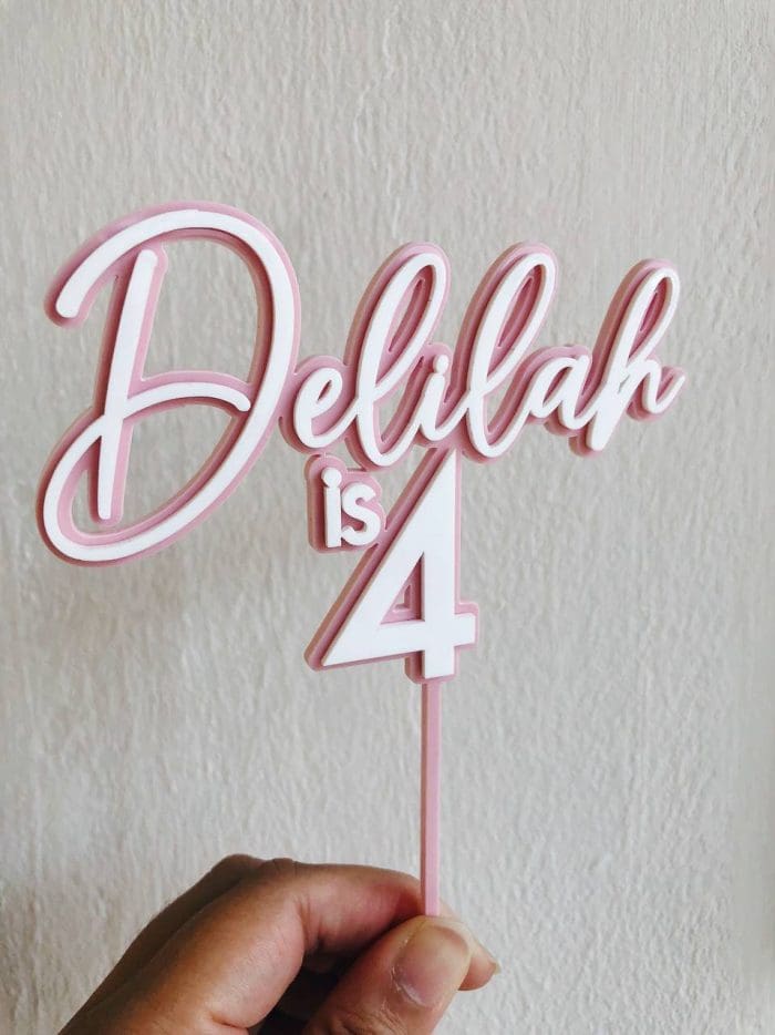 Double Layered Text Cake Topper - Ohfriday!